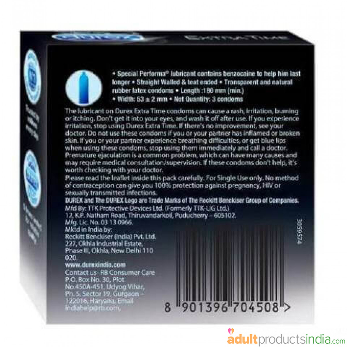 Durex - Extra Time - 3 pieces | Adult Products India